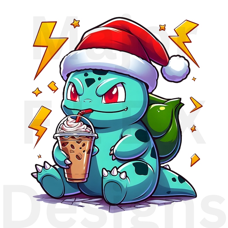 Christmas Bulbasaur Pokemon Png SVG Digital Download, Holiday Bulbasaur ...