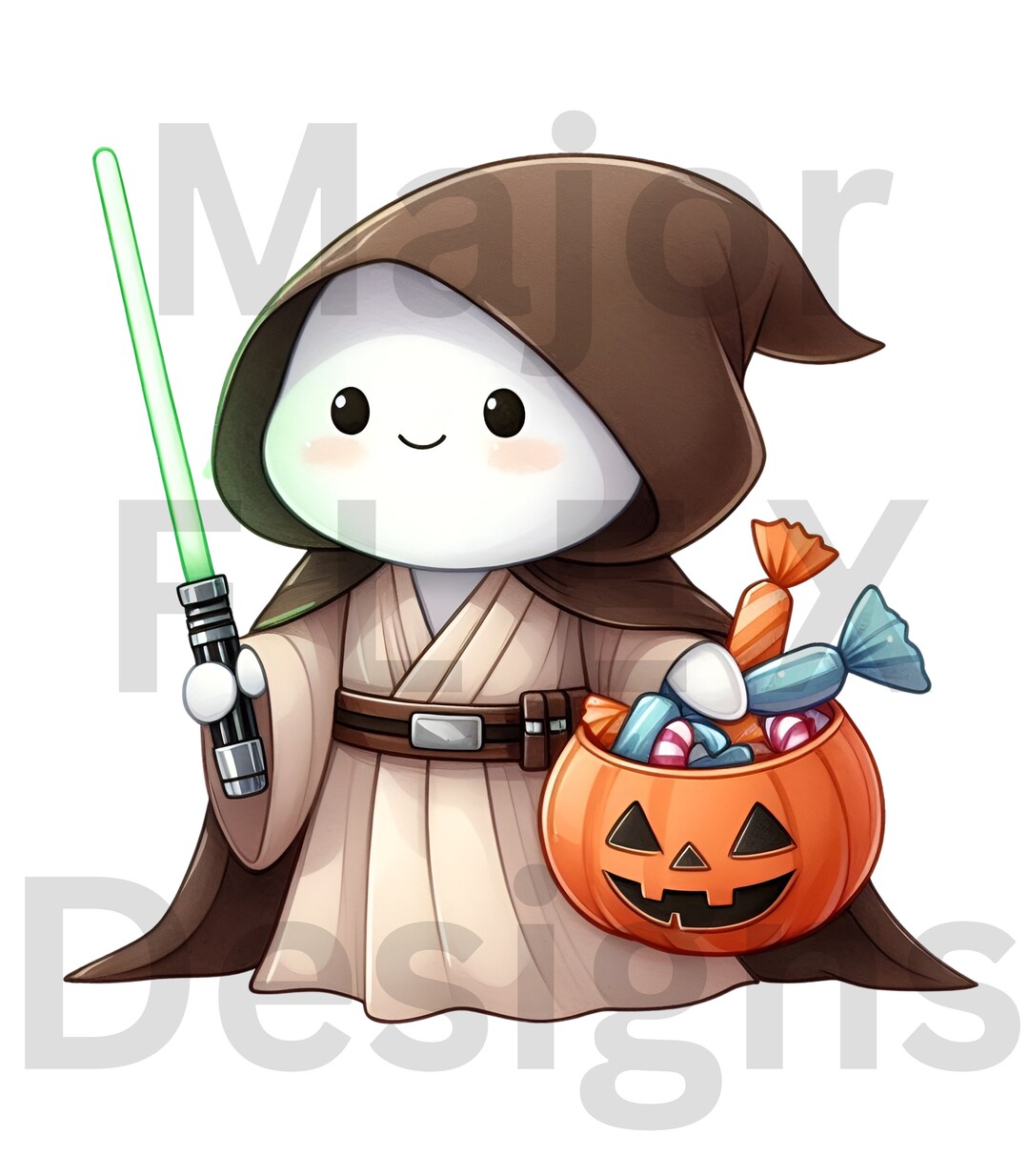 Jedi Ghost Png, Jedi Halloween Png, Cute Ghost, Halloween Design ...