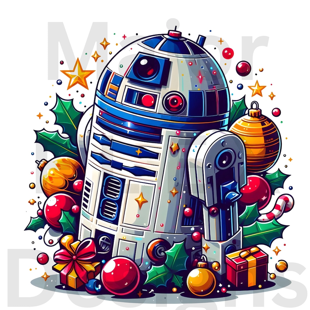 Star Wars Christmas R2-D2 Design, Star Wars Clipart, Christmas R2D2 ...