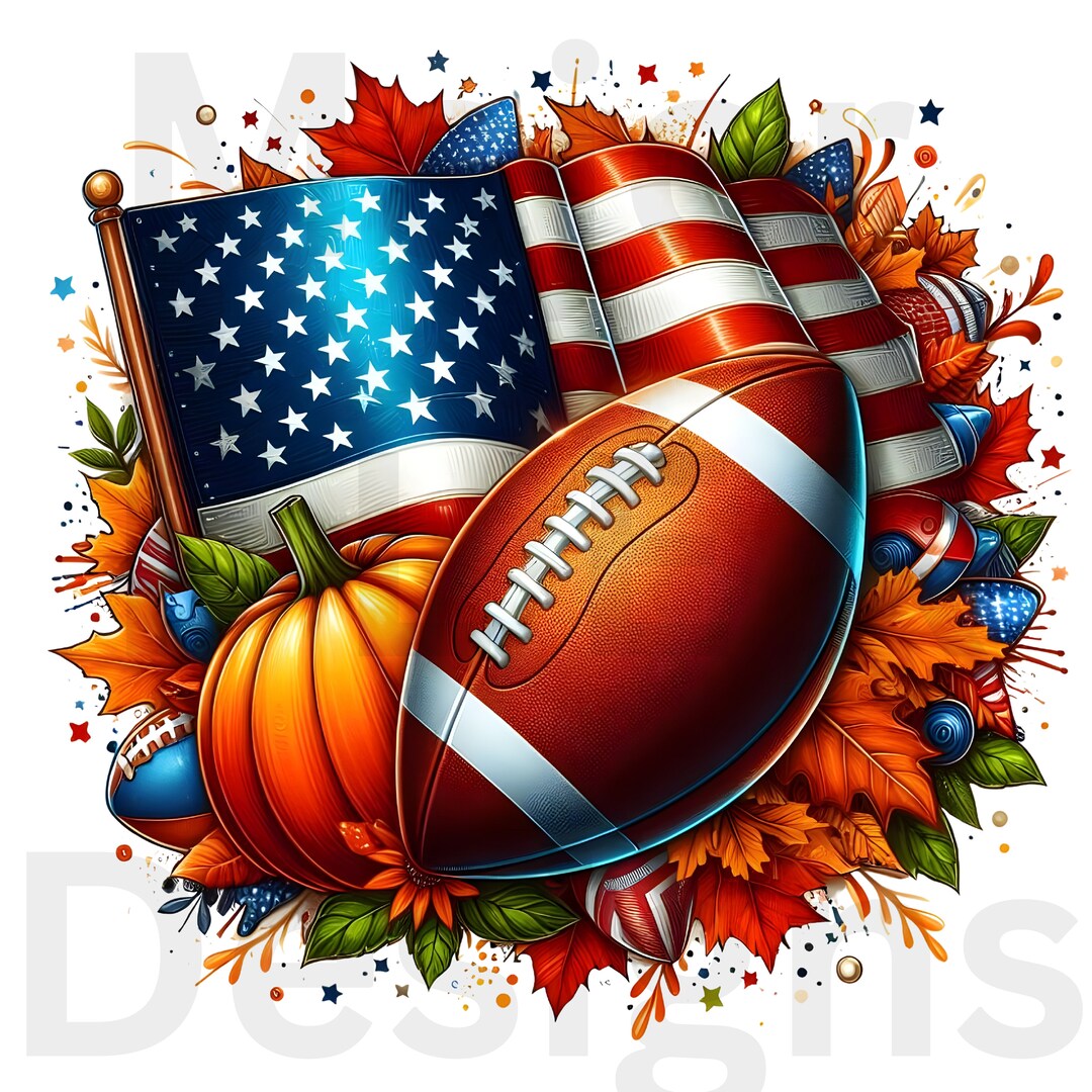 Fall USA Png, Fall Football Png, USA Png, Sublimation Design, Autumn ...