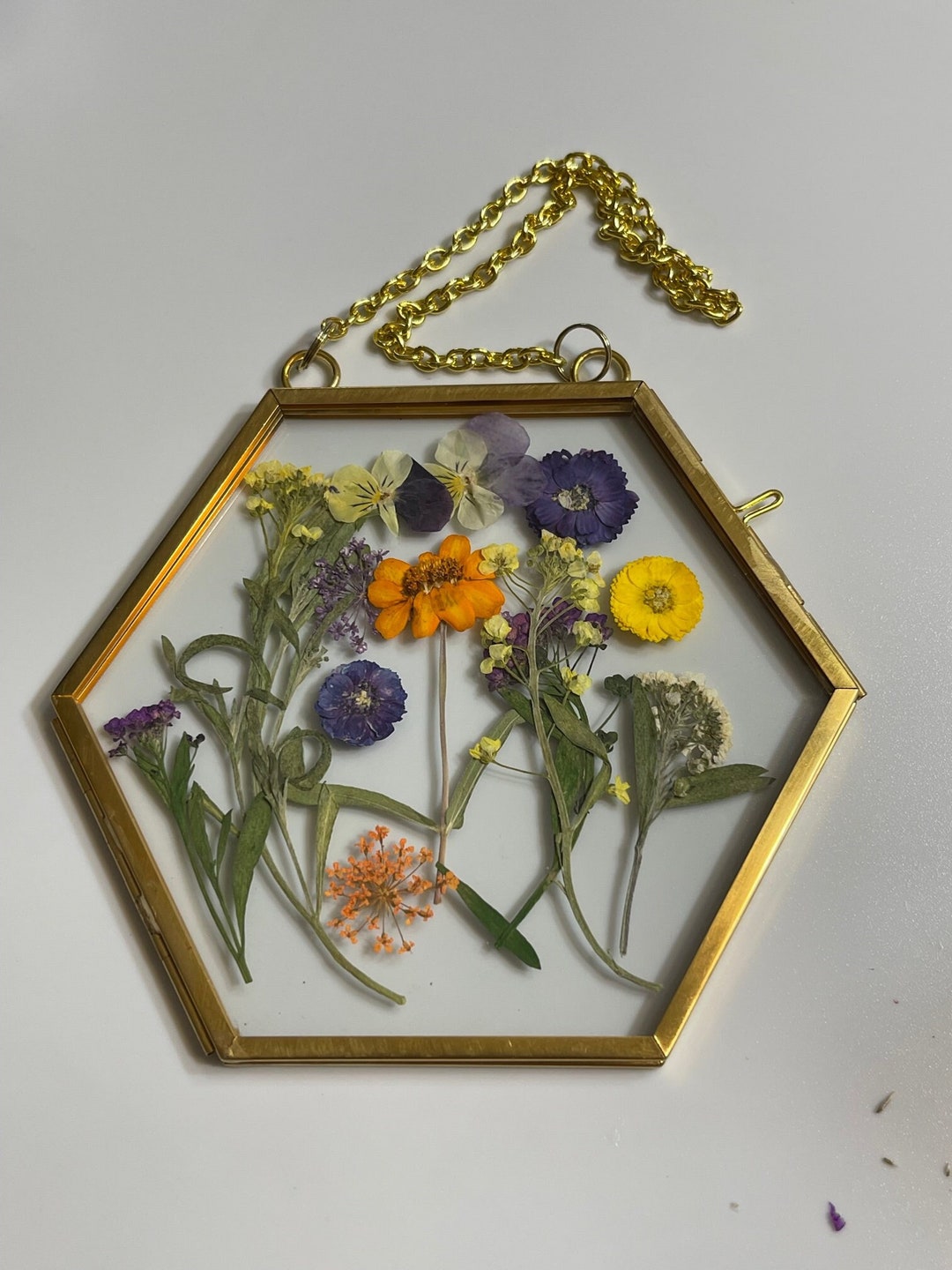 Pressed Flowers in Hanging Frame - Etsy