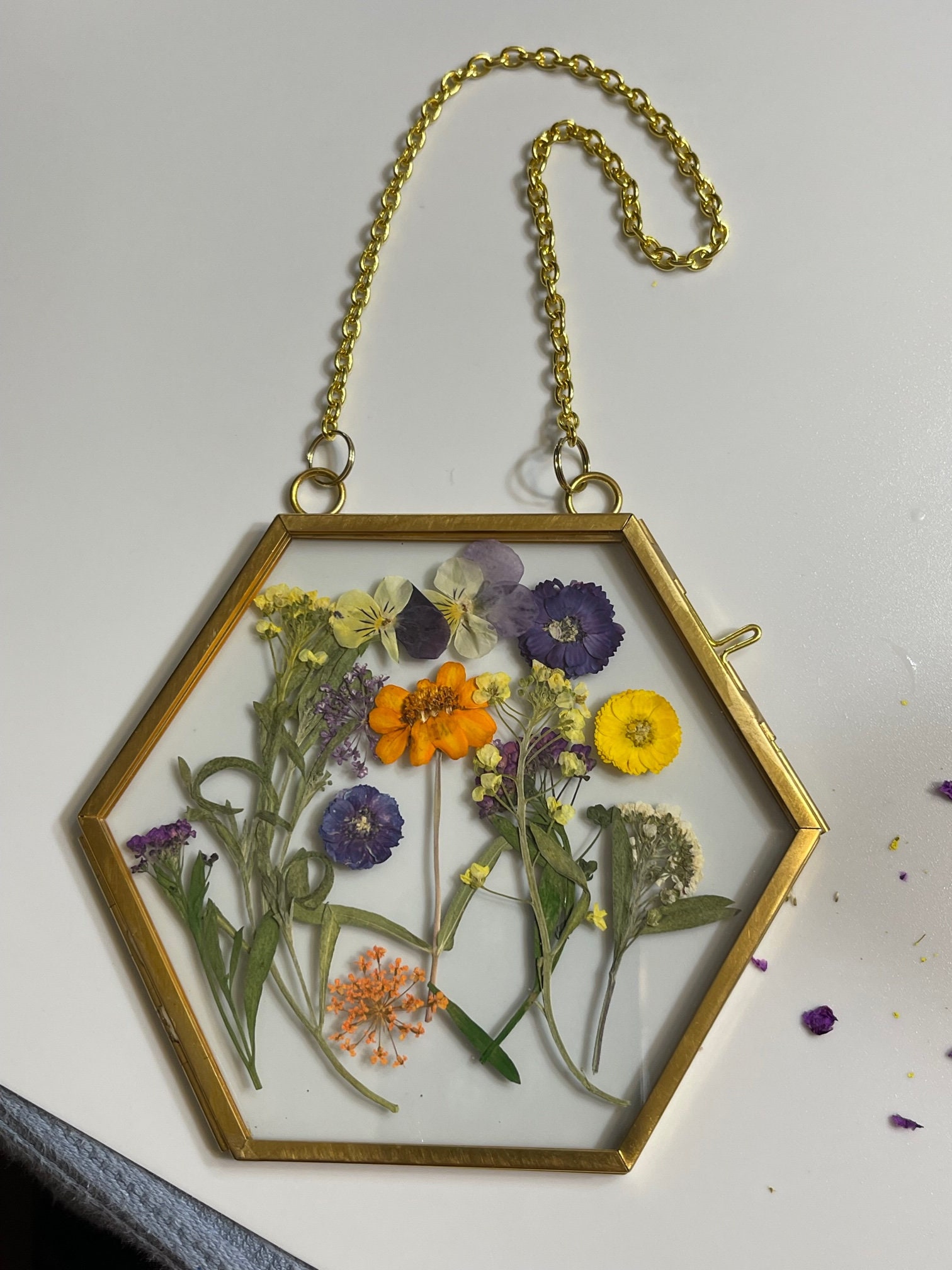 Pressed Flowers in Hanging Frame - Etsy