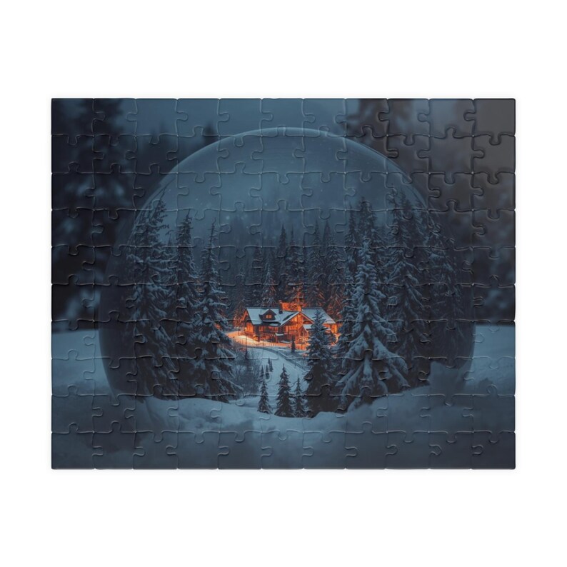 Snow Globe Cabin Scene Puzzle | 1014 Piece Winter Jigsaw - Etsy