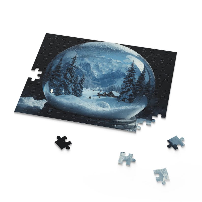 Snow Globe Winter Landscape Puzzle | 500 Piece Jigsaw - Etsy