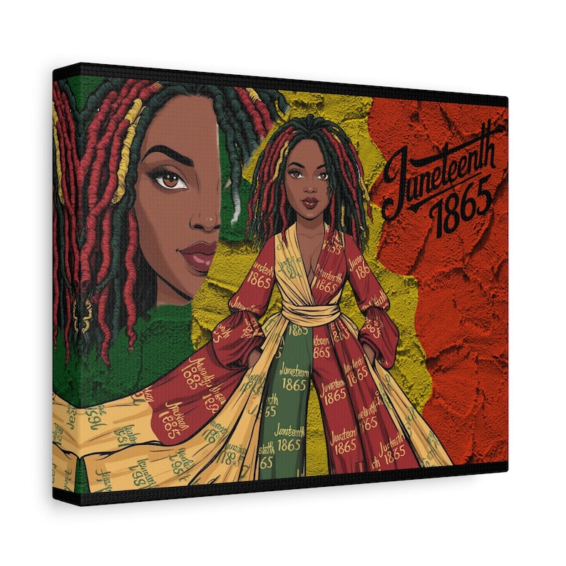 Juneteenth Canvas Art, Celebratory Wall Decor, Afrocentric Home Accent ...
