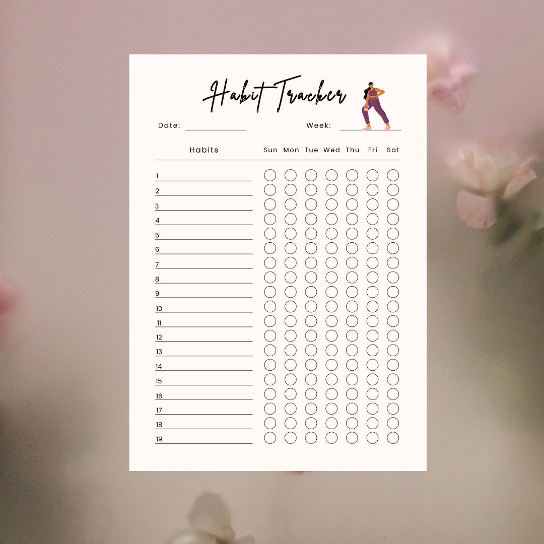 Habit Tracker, Fun Habit, Daily Habit Tracker Printable,everyday Habit ...