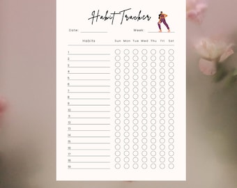 Habit Tracker, Fun Habit, Daily Habit Tracker Printable,everyday Habit ...