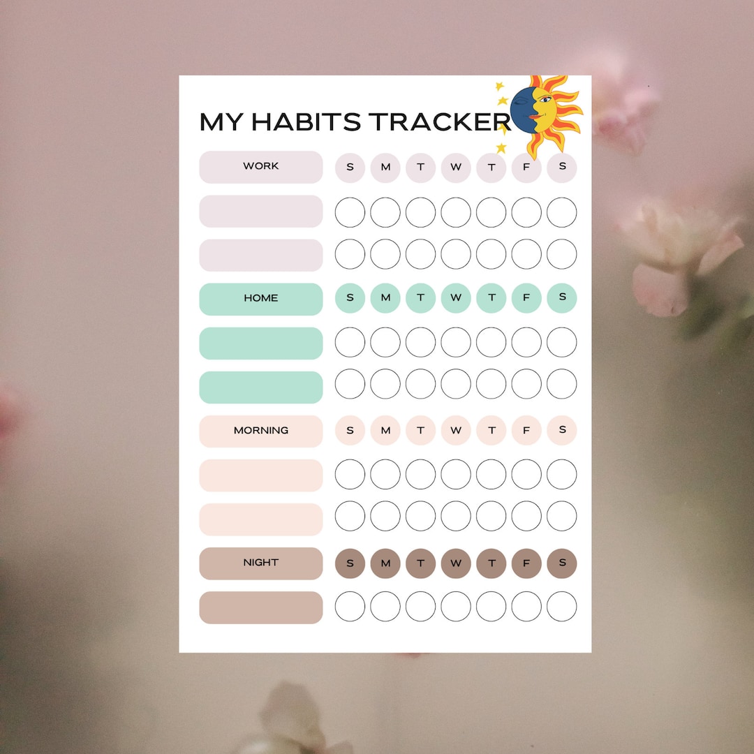 Habit Tracker, Fun Habit, Daily Habit Tracker Printable,everyday Habit ...