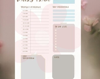 Pastel Daily Planner, Printable Daily Planner, Digital Daily Planner ...