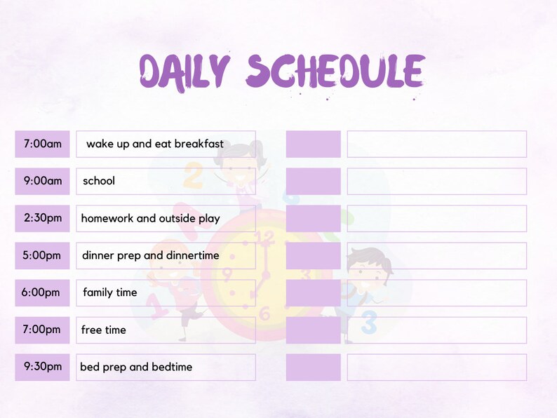 Editable Kids Chore Charts, Reward, Screen Time, School Routine ...