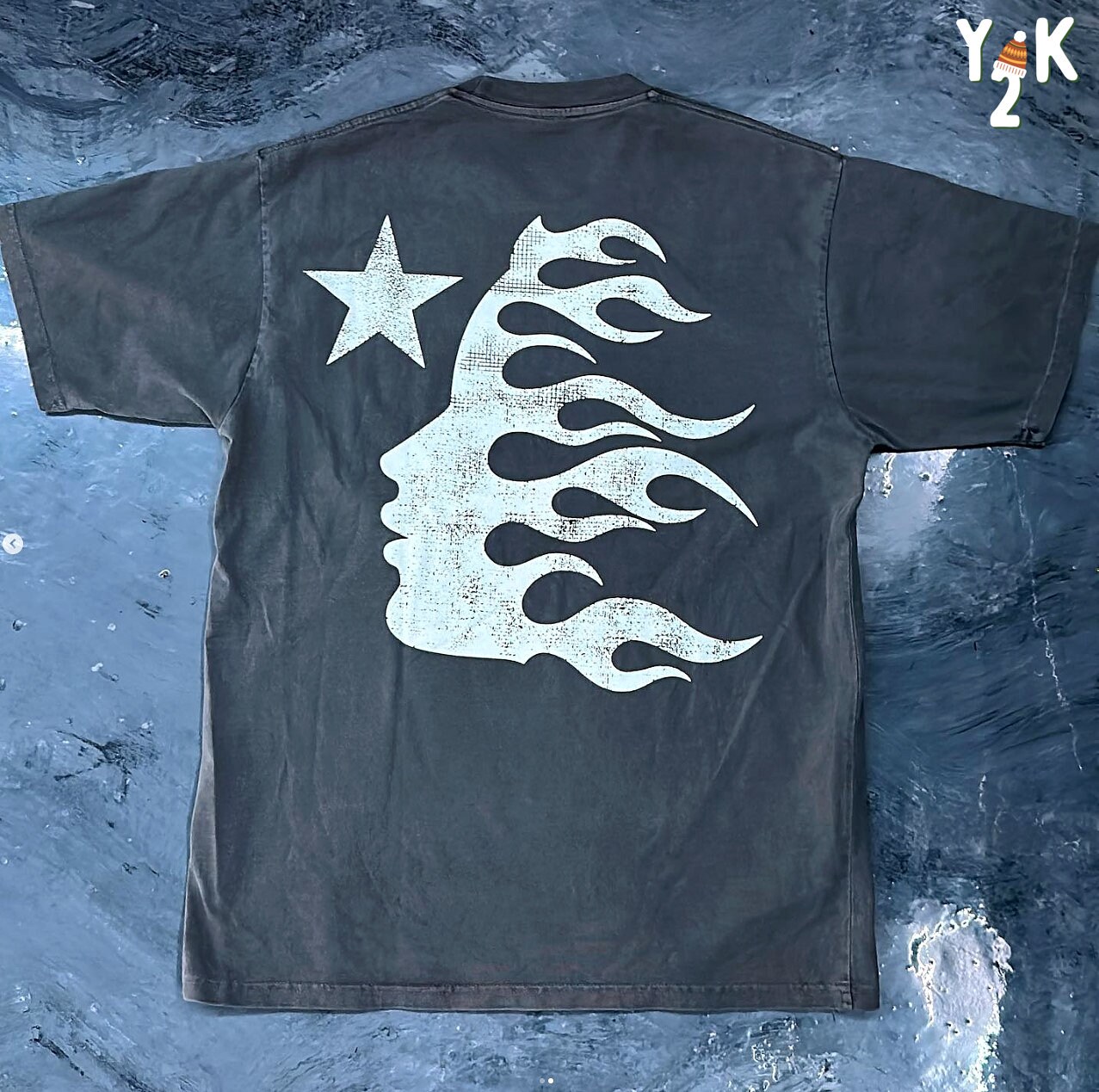 Hellstar Face Tee Short Sleeved Top Washed T-shirt High - Etsy