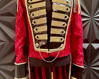 Adult Deluxe Red & Black Ringmaster Top Hat Coachman Circus Carnival ...