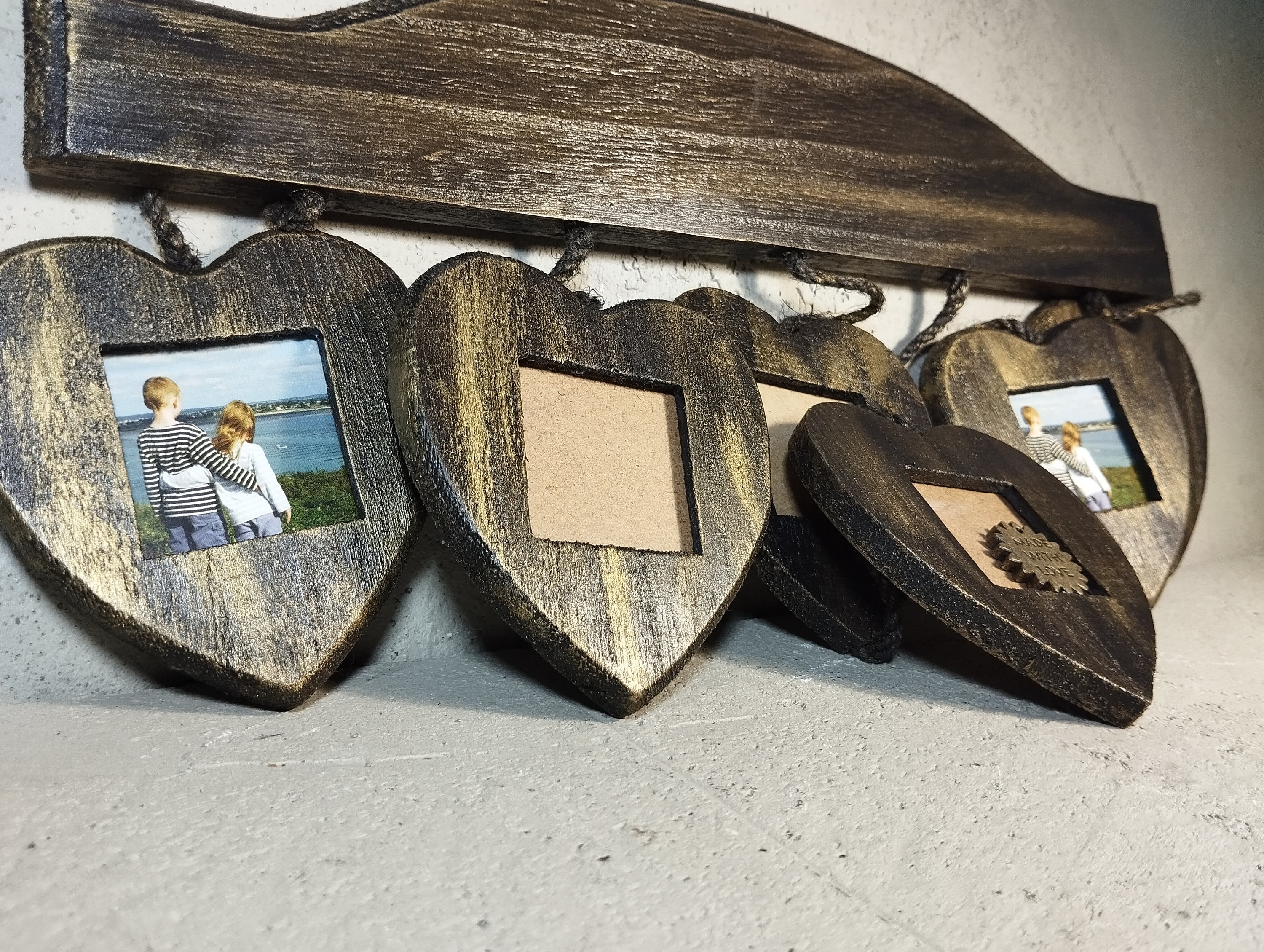 Wall Photo Holder Natural Wood Photo Frame Photo Memory Frame Wall Art ...