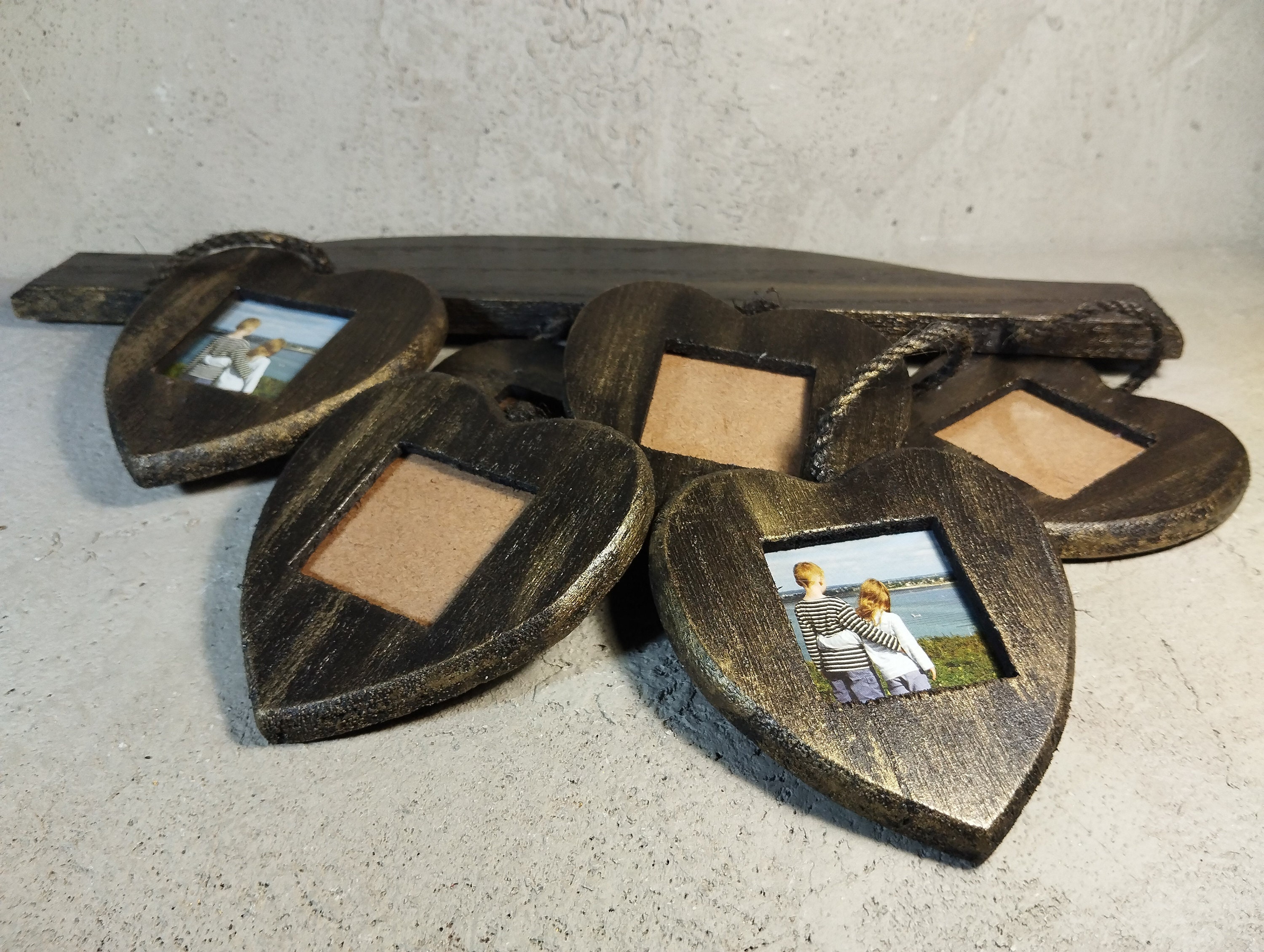 Wall Photo Holder Natural Wood Photo Frame Photo Memory Frame Wall Art ...