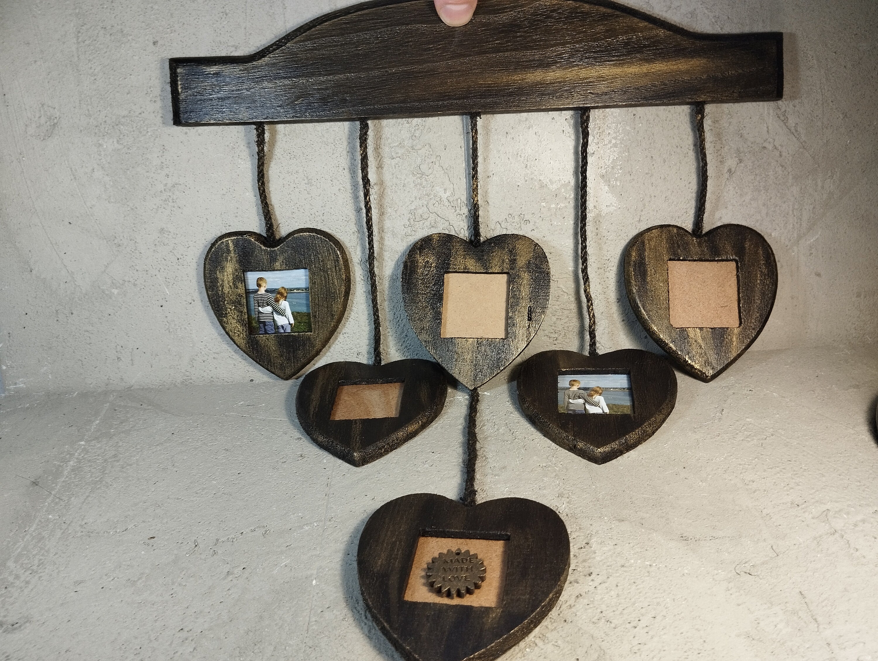 Wall Photo Holder Natural Wood Photo Frame Photo Memory Frame Wall Art ...