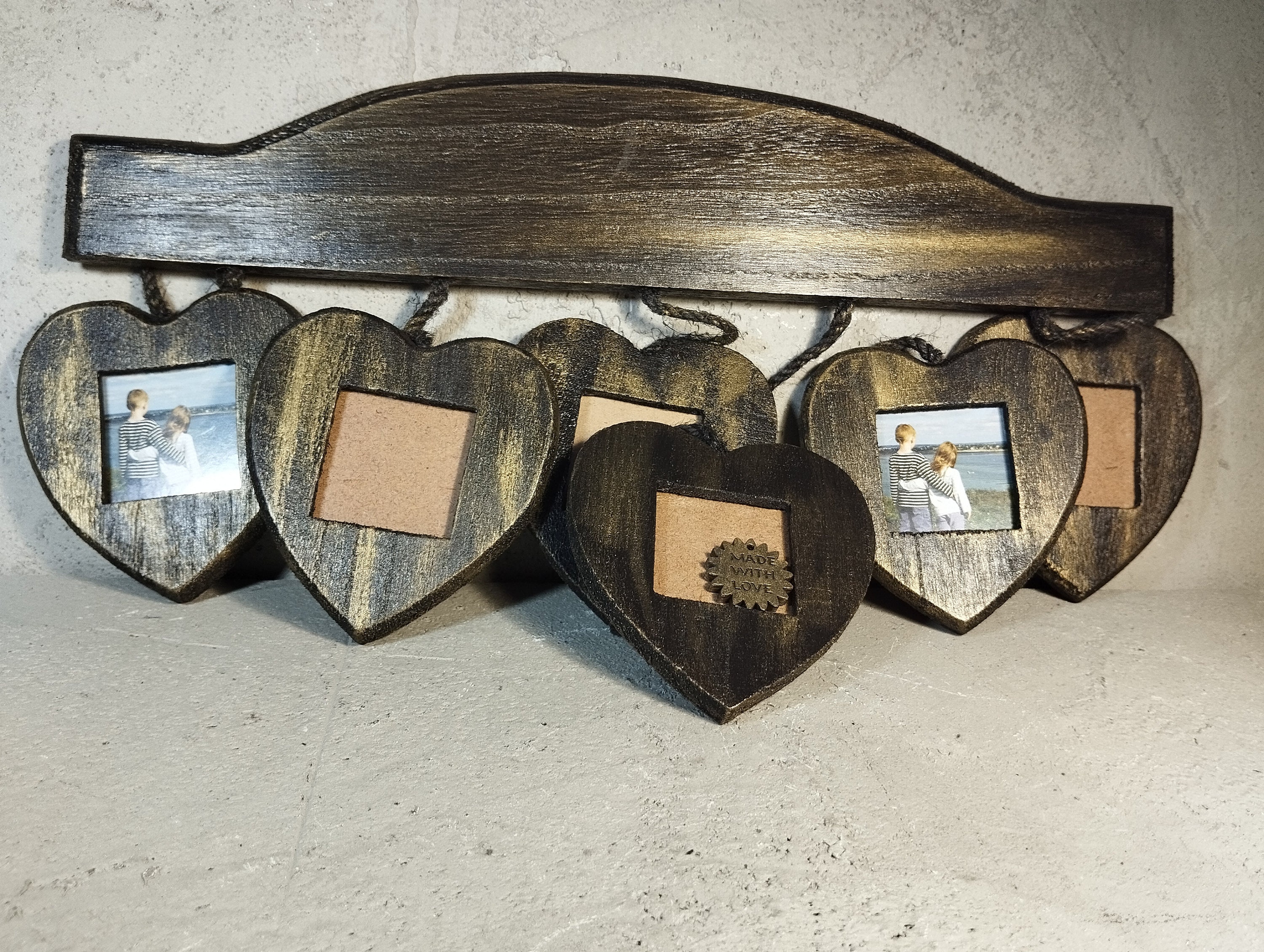 Wall Photo Holder Natural Wood Photo Frame Photo Memory Frame Wall Art ...