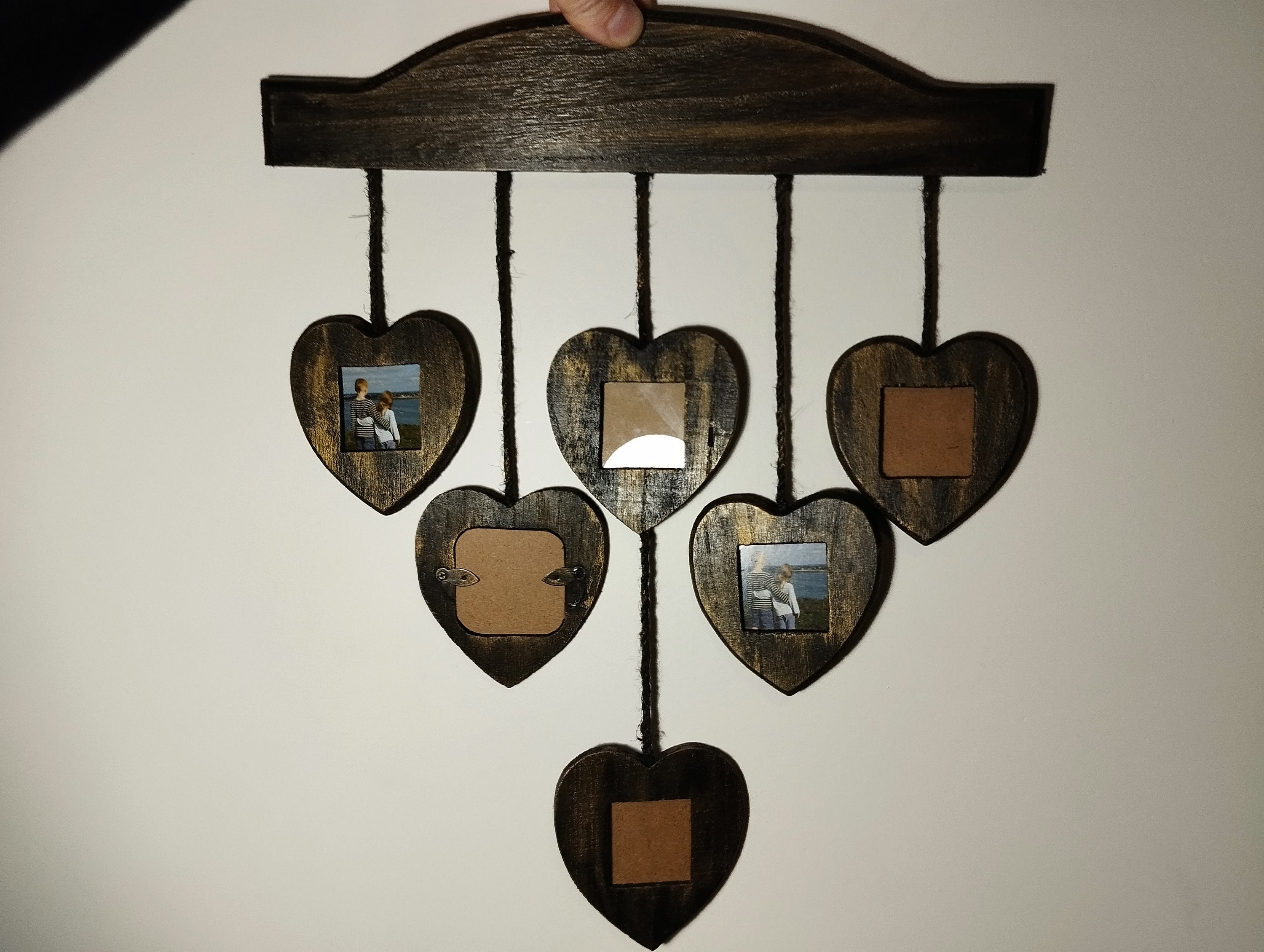 Wall Photo Holder Natural Wood Photo Frame Photo Memory Frame Wall Art ...