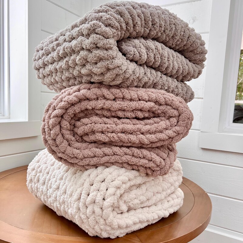 Chunky Knit Blanket - Etsy