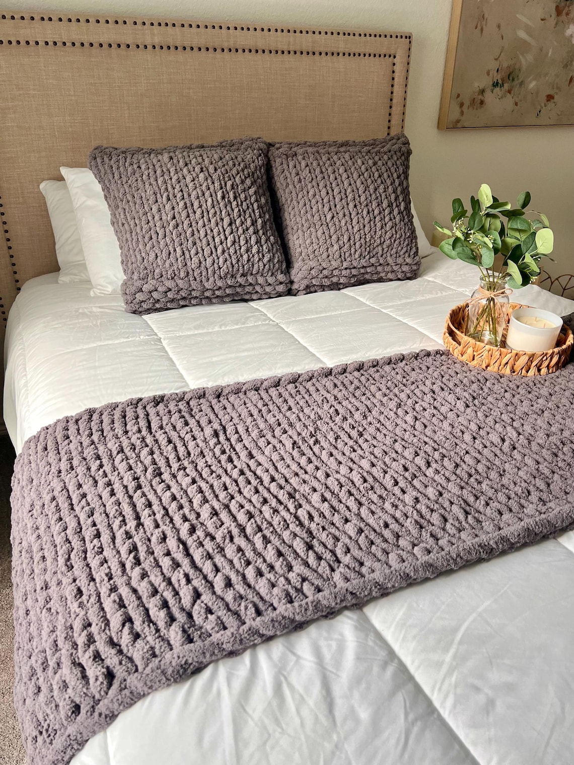 Chunky Knit Bed Runner - Etsy