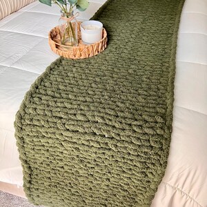 Chunky Knit Bed Runner - Etsy
