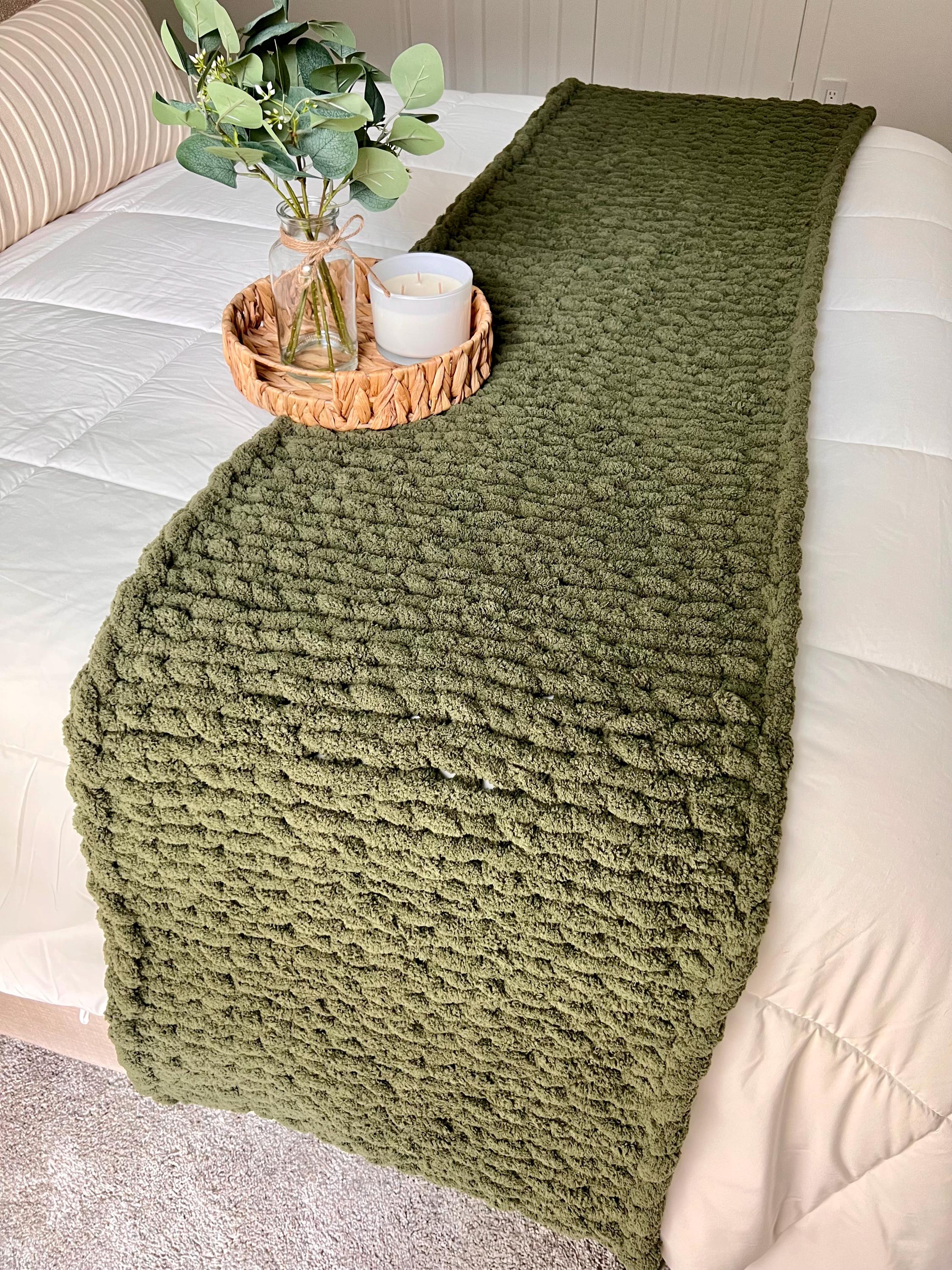 Chunky Knit Bed Runner - Etsy