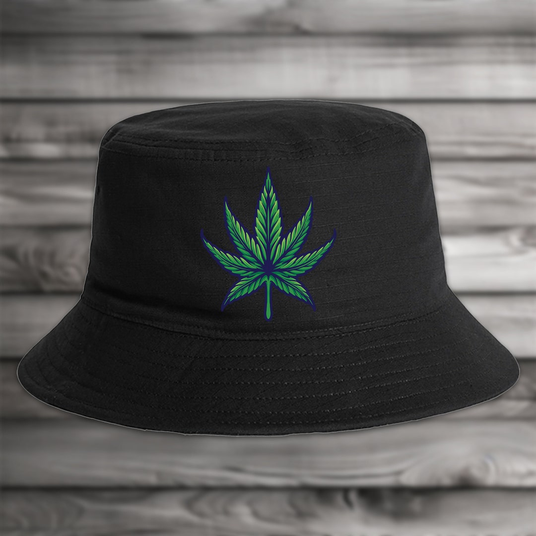 Marijuana Leaf Bucket Hat Summer Fun Cool Aussie Meme Funny Bogan Smoko ...