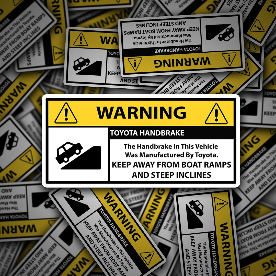 Warning Toyota Handbrake Vinyl Sticker Funny Car Sticker 4x4 4WD Aussie ...