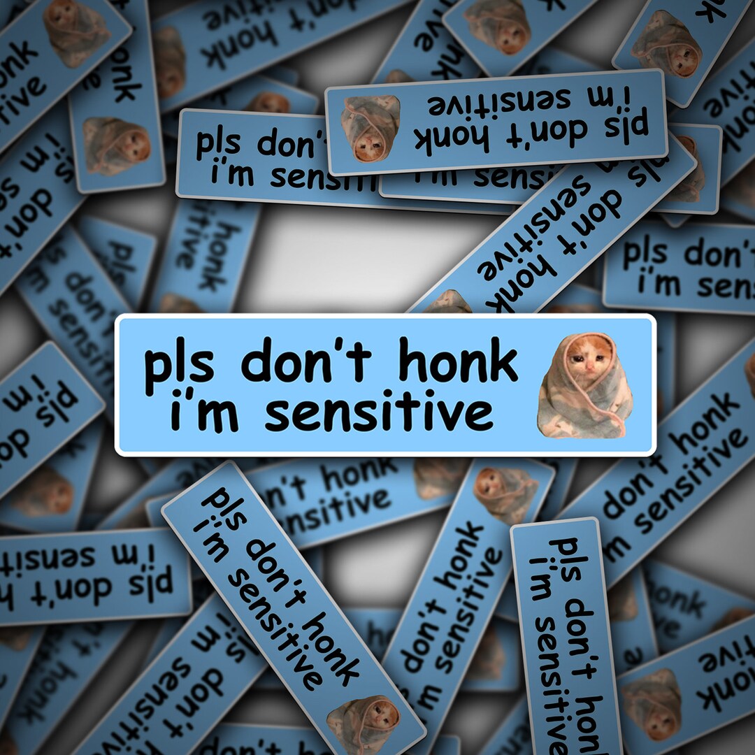 Pls Don't Honk Sensitive Vinyl Sticker Car Decal Cool - Etsy