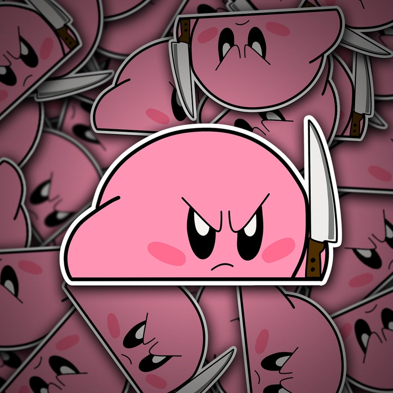 Angry Peeking Kirby Vinyl Sticker Funny Car Sticker 4x4 4WD - Etsy