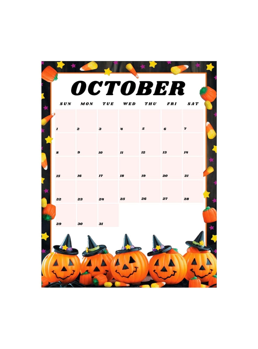 Digital Printable/downloadable Canva Monthly Planner Template October ...