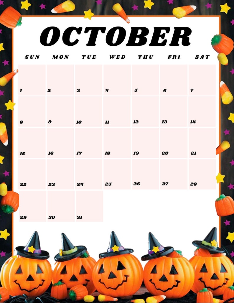 Digital Printable/downloadable Canva Monthly Planner Template October ...