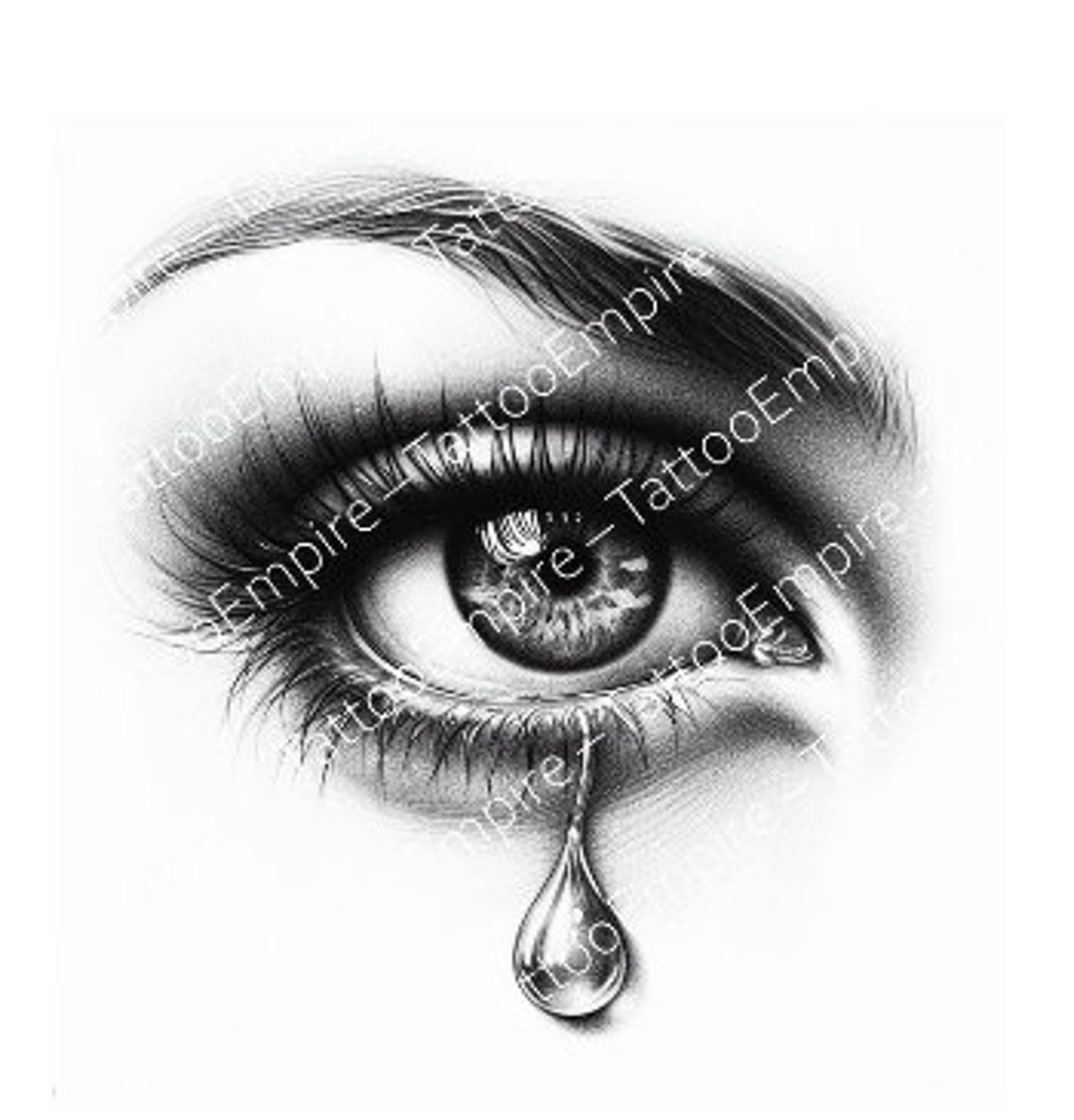 Eye With Tear Tattoo - Etsy