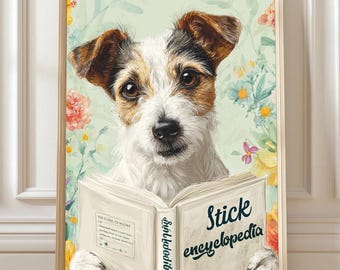 cute dog reading