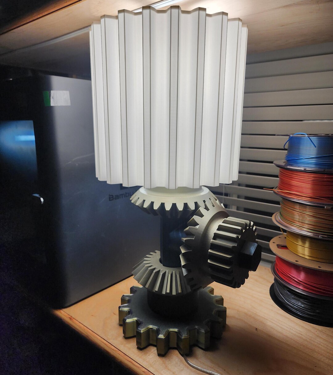 Gear Head Lamp - Industrial Design 21" Table Lamp - Etsy