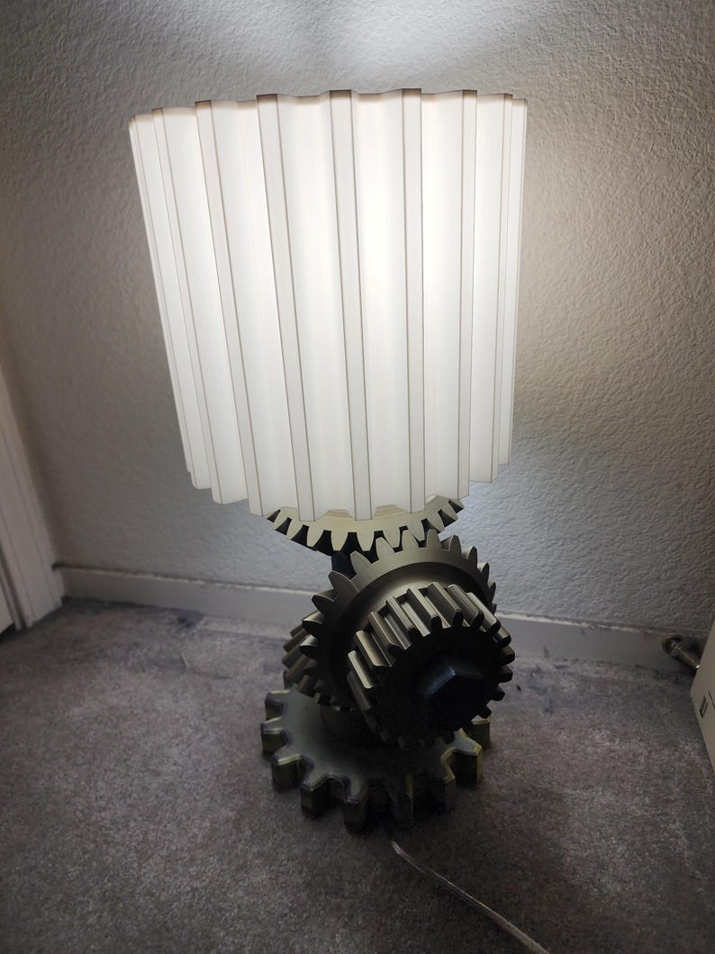 Gear Head Lamp - Industrial Design 21" Table Lamp - Etsy