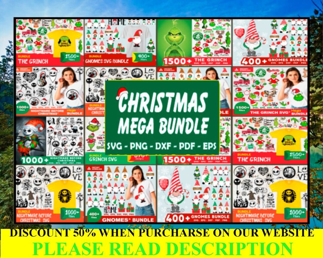 Mega Christmas Bundle SVG Grinch Svg Christmas Gnome Svg - Etsy Australia