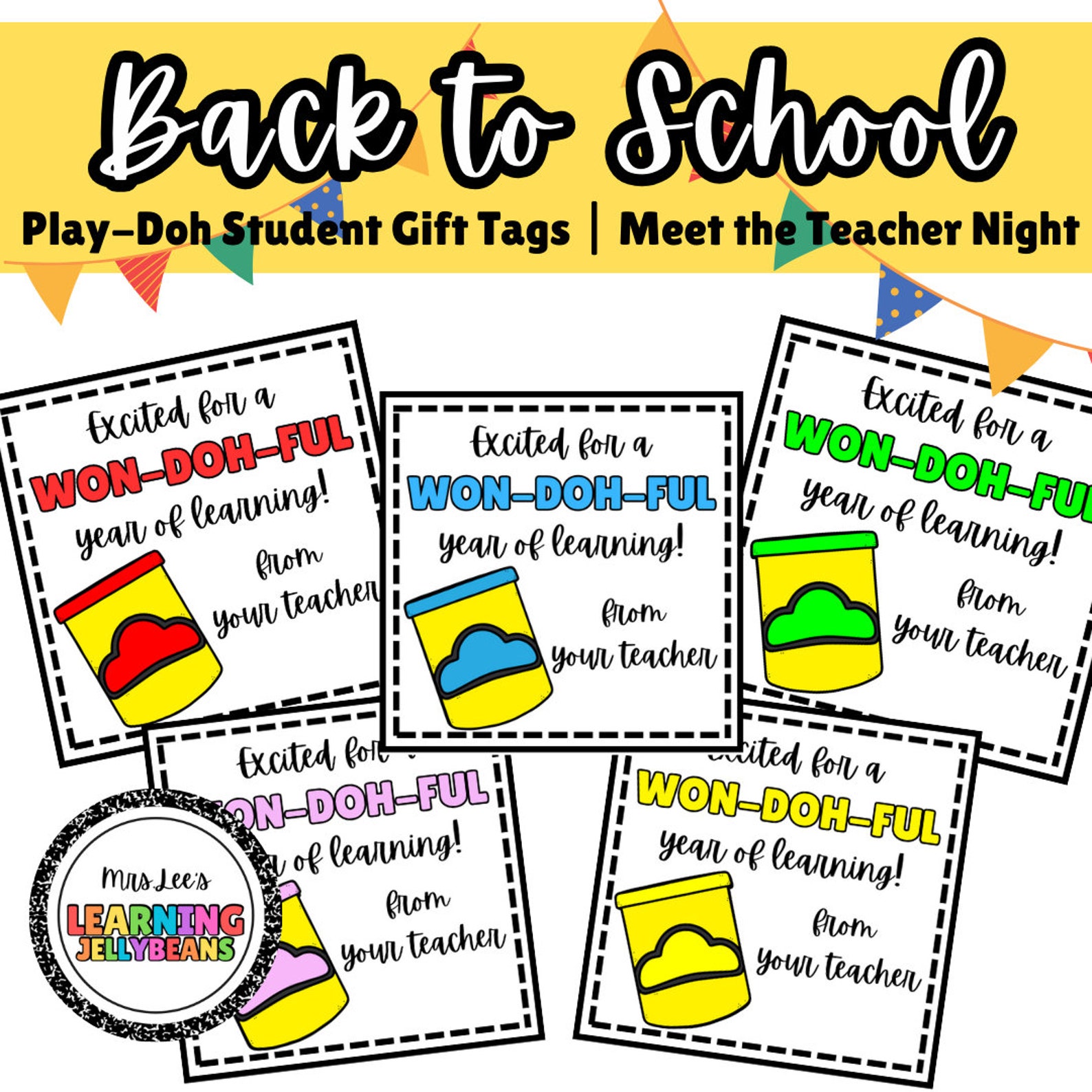Back to School Play-doh Student Gift Tags Meet the Teacher Night ...