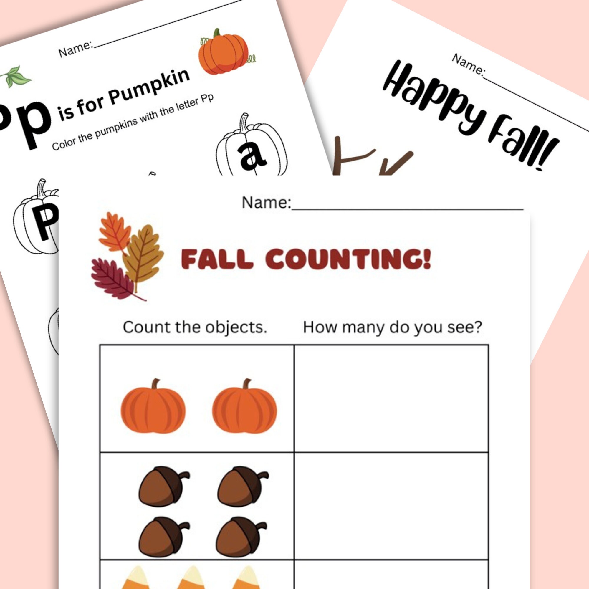 Preschool Fun Fall Packet Preschool Fall Activities Fall Worksheets ...
