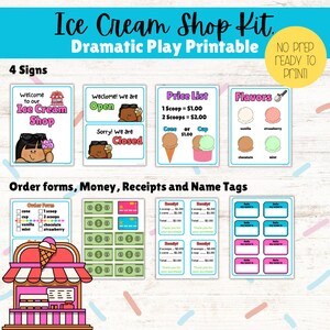 Ice Cream Shop Kit Dramatic Play Printable No Prep Ready to Print ...
