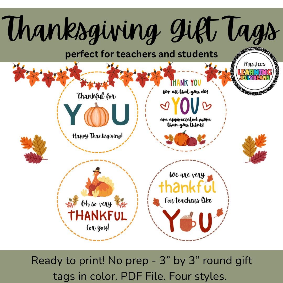 Thanksgiving Gift Tags Fall Gift Tags Gift Tags for Teachers and ...