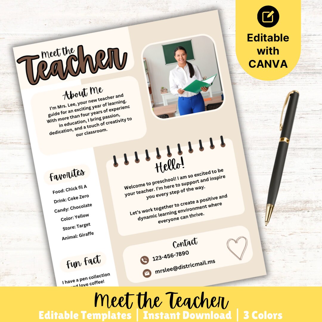 EDITABLE Meet the Teacher Template Back to School Flyer New Teacher ...