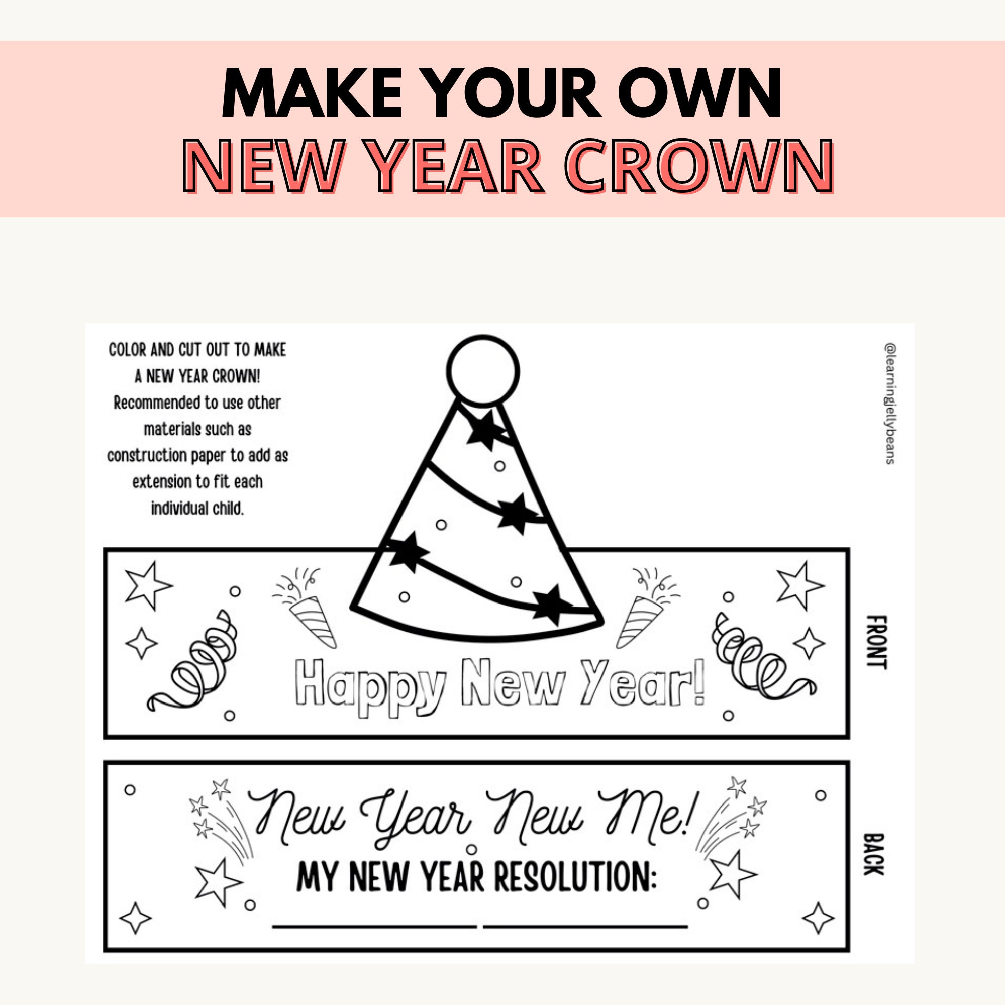 Kid's New Year Activity Bundle New Year Activity Packet for Kids - Etsy