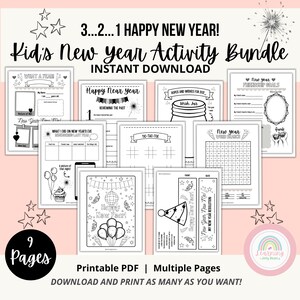 Kid's New Year Activity Bundle New Year Activity Packet for Kids - Etsy