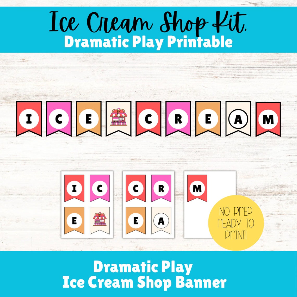 Ice Cream Shop Kit Dramatic Play Printable No Prep Ready to Print ...