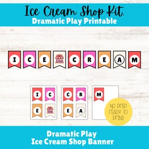 Ice Cream Shop Kit Dramatic Play Printable No Prep Ready to Print ...
