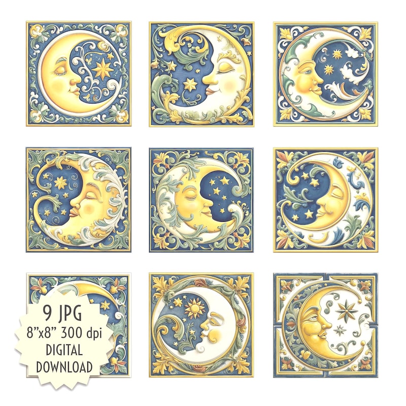 Moon Ceramic Tile - Etsy