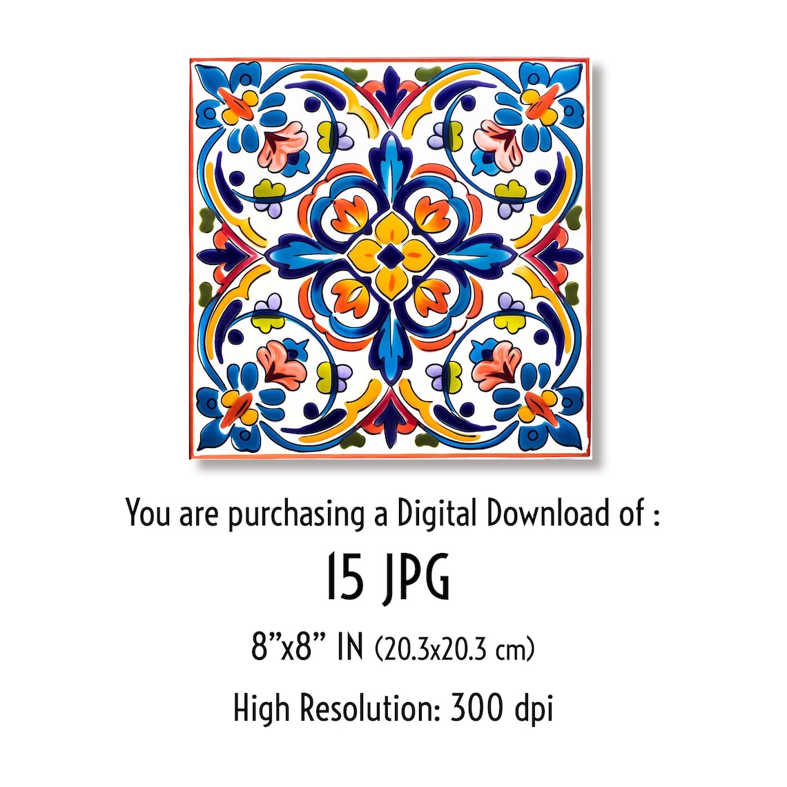 Bundle Mexican Style Tiles Colorful Clipart. Decoration DIY Crafts ...