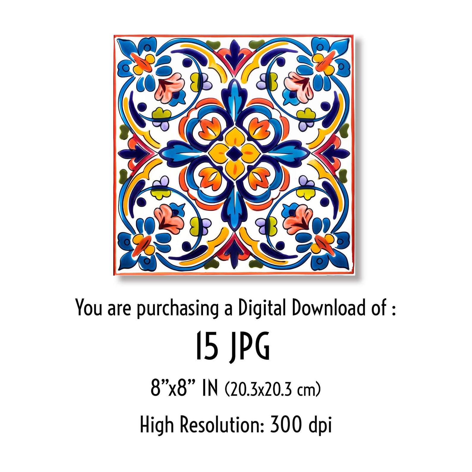 Bundle Mexican Style Tiles Colorful Clipart. Decoration DIY Crafts ...