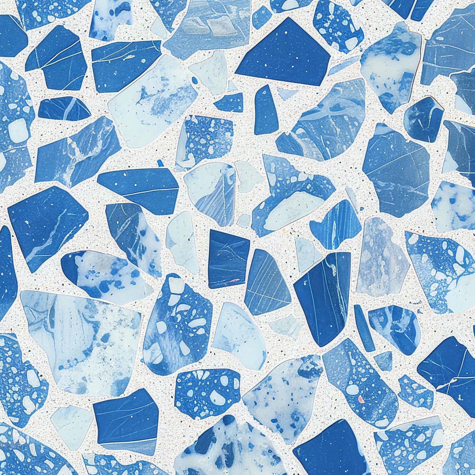 Blue Terrazzo Seamless Tiles Realistic Texture Digital Design Print ...