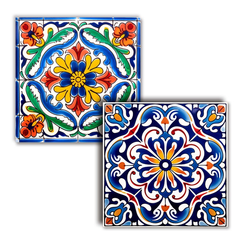 Bundle Mexican Style Tiles Colorful Clipart. Decoration DIY Crafts ...